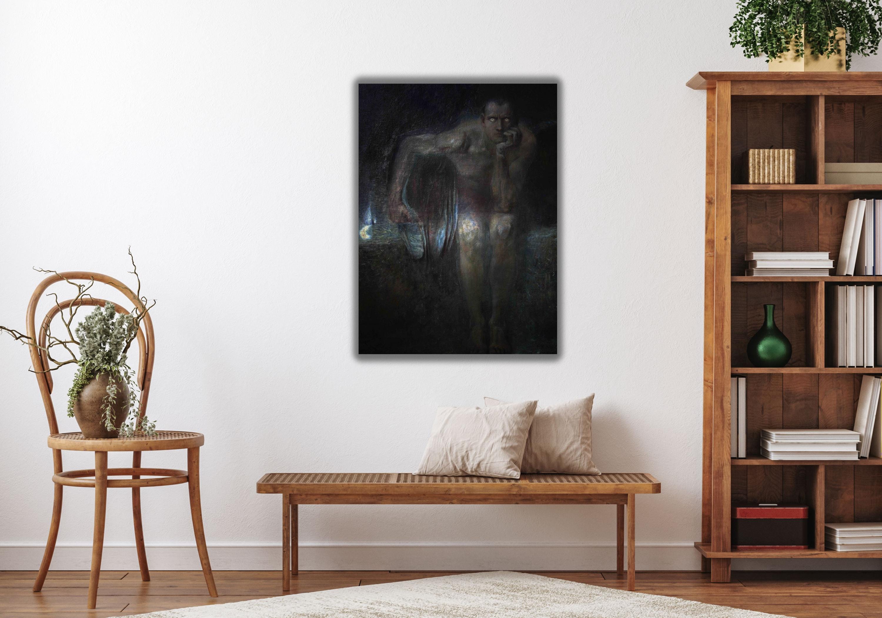 Franz Von Stuck's Lucifer Poster Art Canvas,franz Von Stuck's Lucifer ...