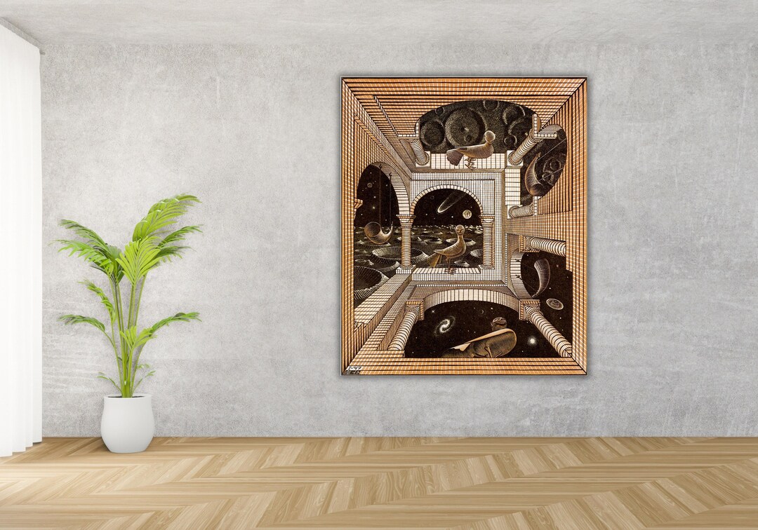 Maurits Cornelis Escher Canvas Wall Artm.c. Escher Another World Poster ...