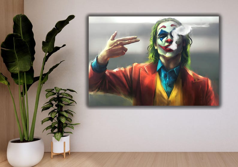 Joker Smoke Art,joker Movie Poster, Comic Book Poster, Joker Cigarette ...