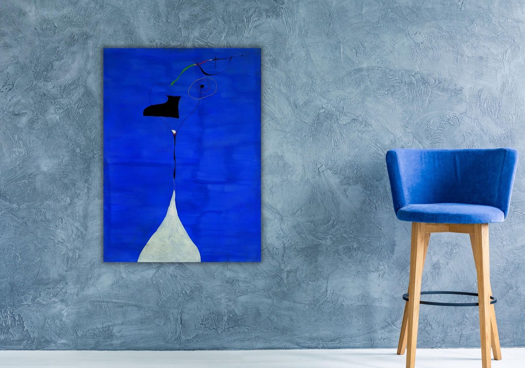 Joan Miro Abstract Blue Art Poster,joan Miró Woman Wall Art,joan Miro ...