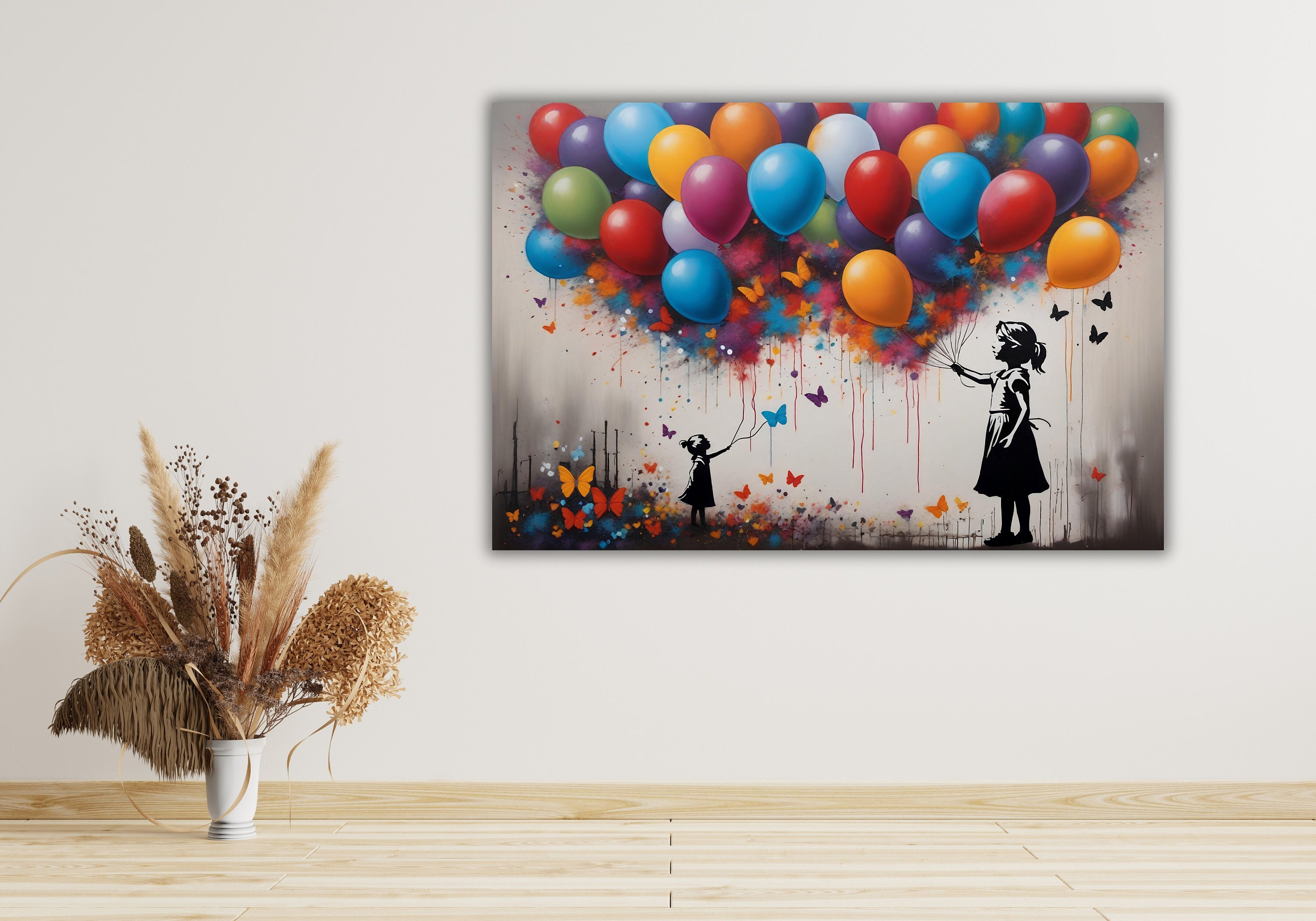 Banksy Balloons Girl Wall Art,banksy Butterfly Girl Print Art,banksy ...