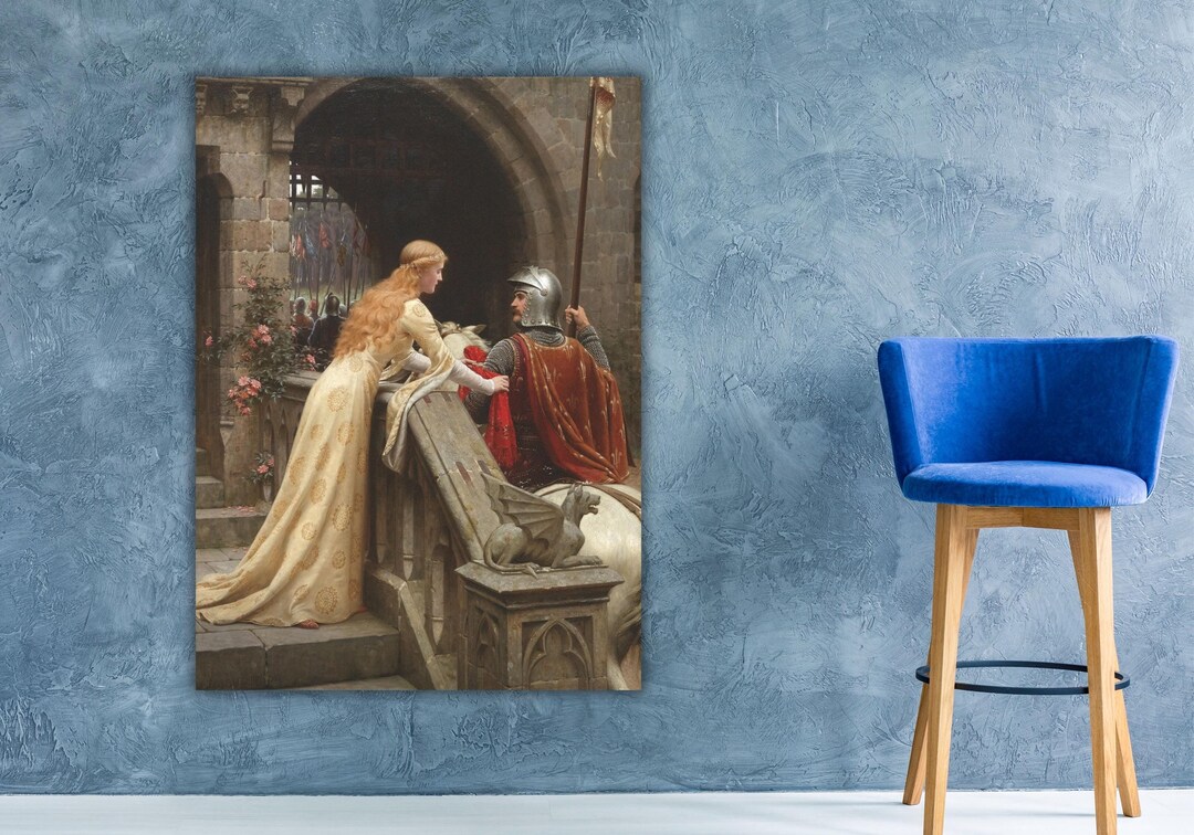Knight And Lady Poster Art Leighton Art Print Edmund Blair Leighton God