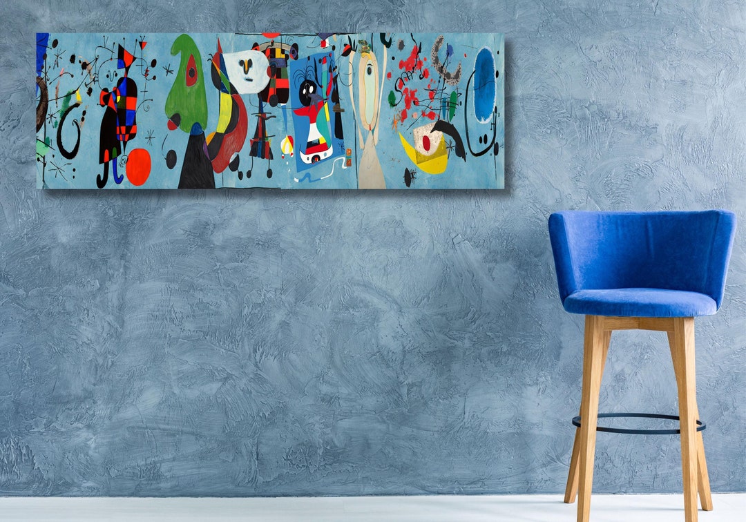 Joan Miro Blue Painting Print Art Canvas,joan Miro Extra Large Wall Art ...