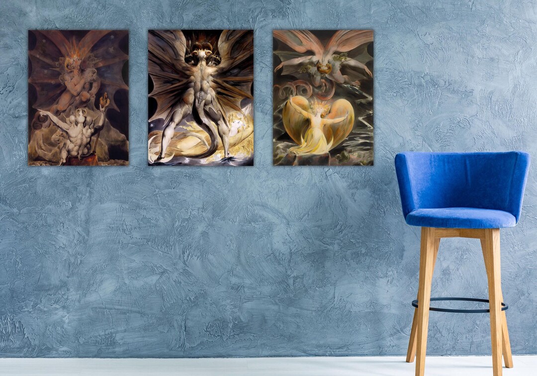 Set of 3 William Blake Poster Art Print,william Blake Canvas Wall Art ...
