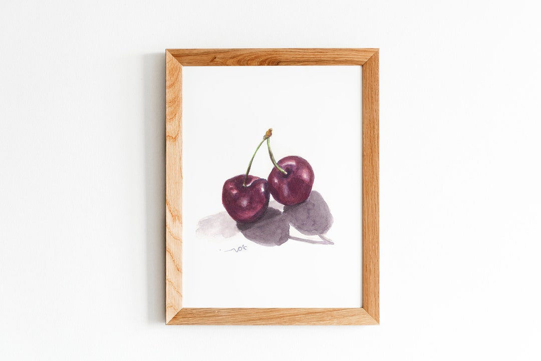 Cherry Watercolor Painting ,culinary Art, Original Painting, Kitchen ...