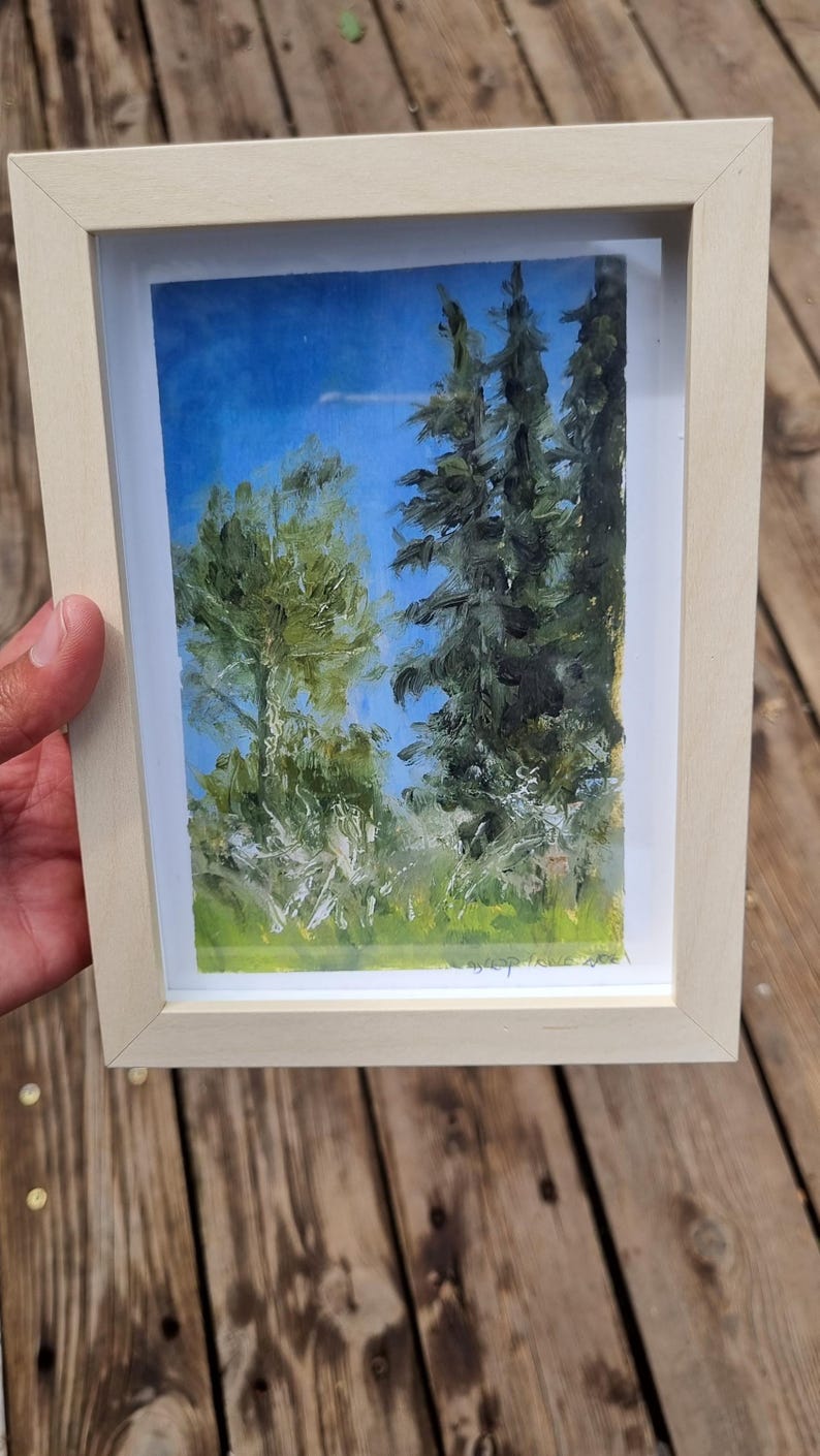 My Favorite Spot at A Near by Forest Print ,original Hand Made Painting ...