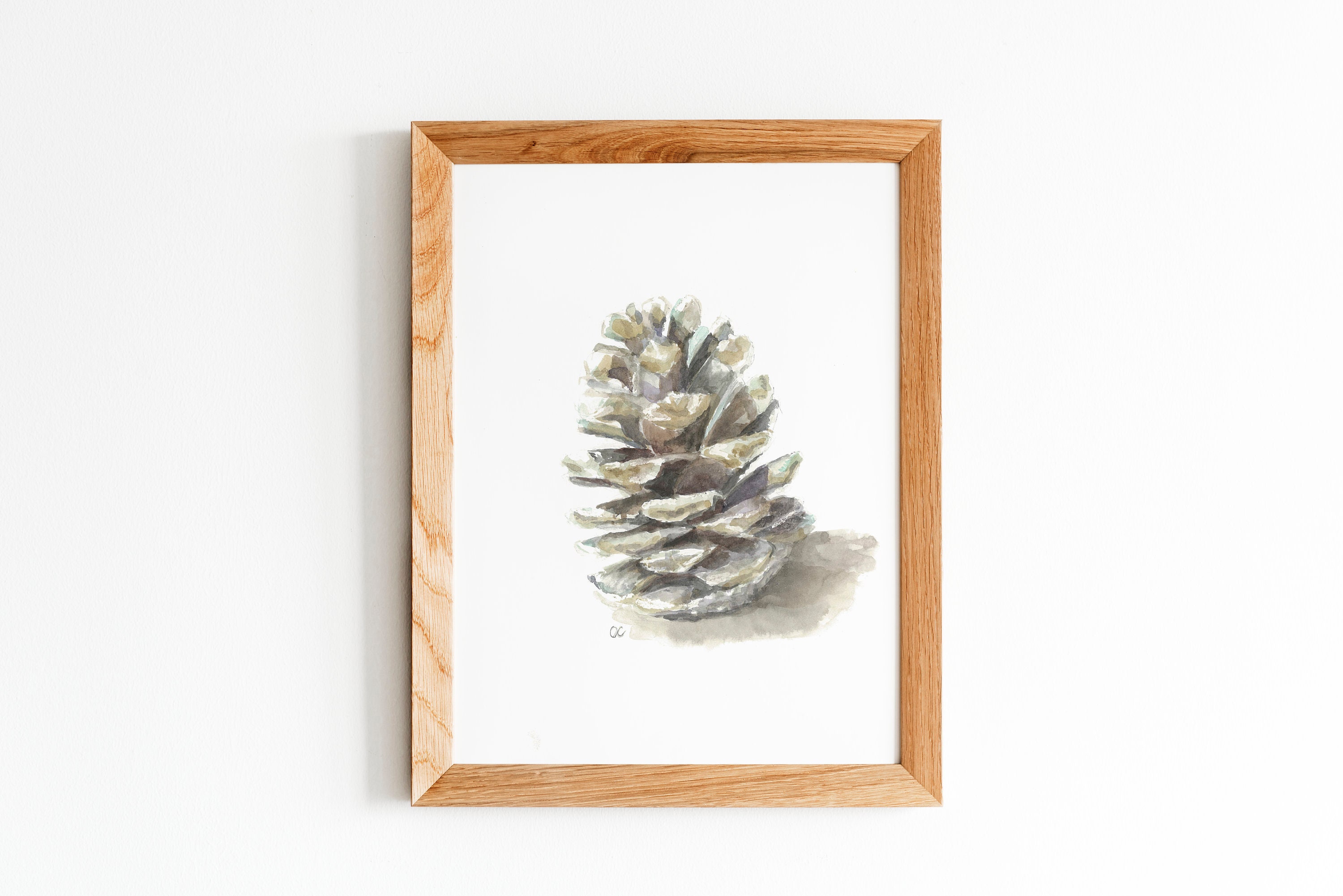 Pine Cone Print ,original Painting, Woodland Wall Art, Pine Cone ...