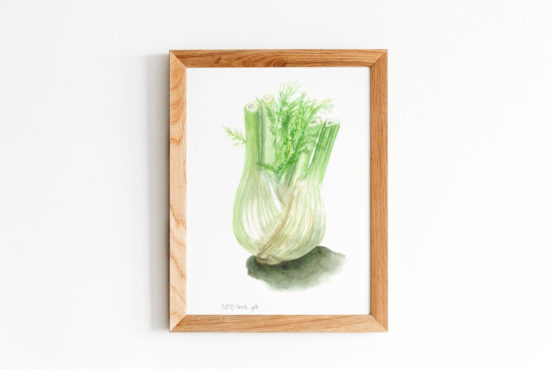 Fennel Print ,original Painting, Kitchen Wall Art, Fruit Painting, Fine ...