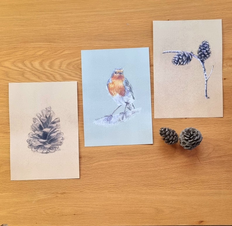 Pine Cone Pencil Drawing ,original Painting, Woodland Wall Art, Pine ...