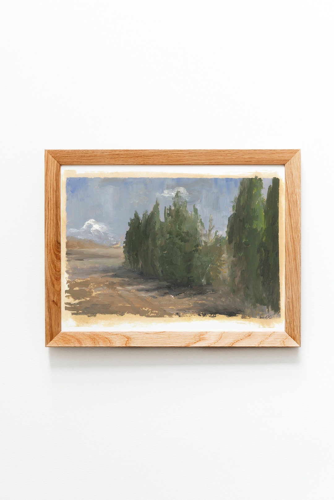 Cypress Trees Oil Painting Painting, Original Hand Made Painting ...