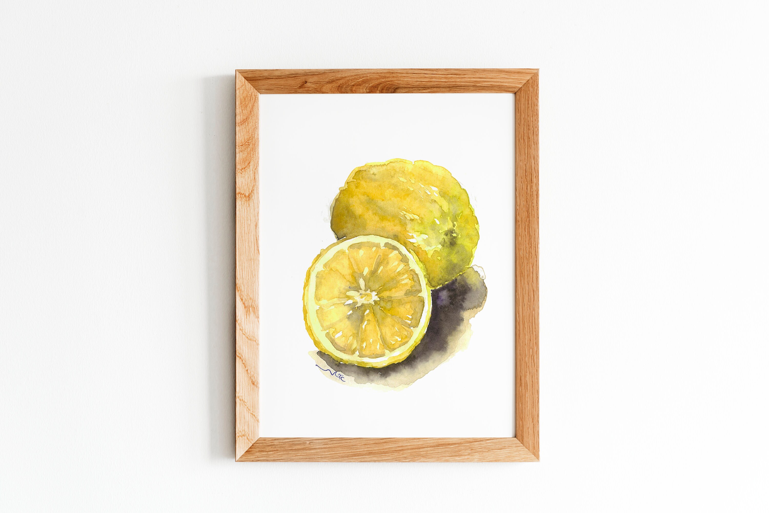 Culinary Art, Lemon Print From Original Painting, Kitchen Wall Art ...