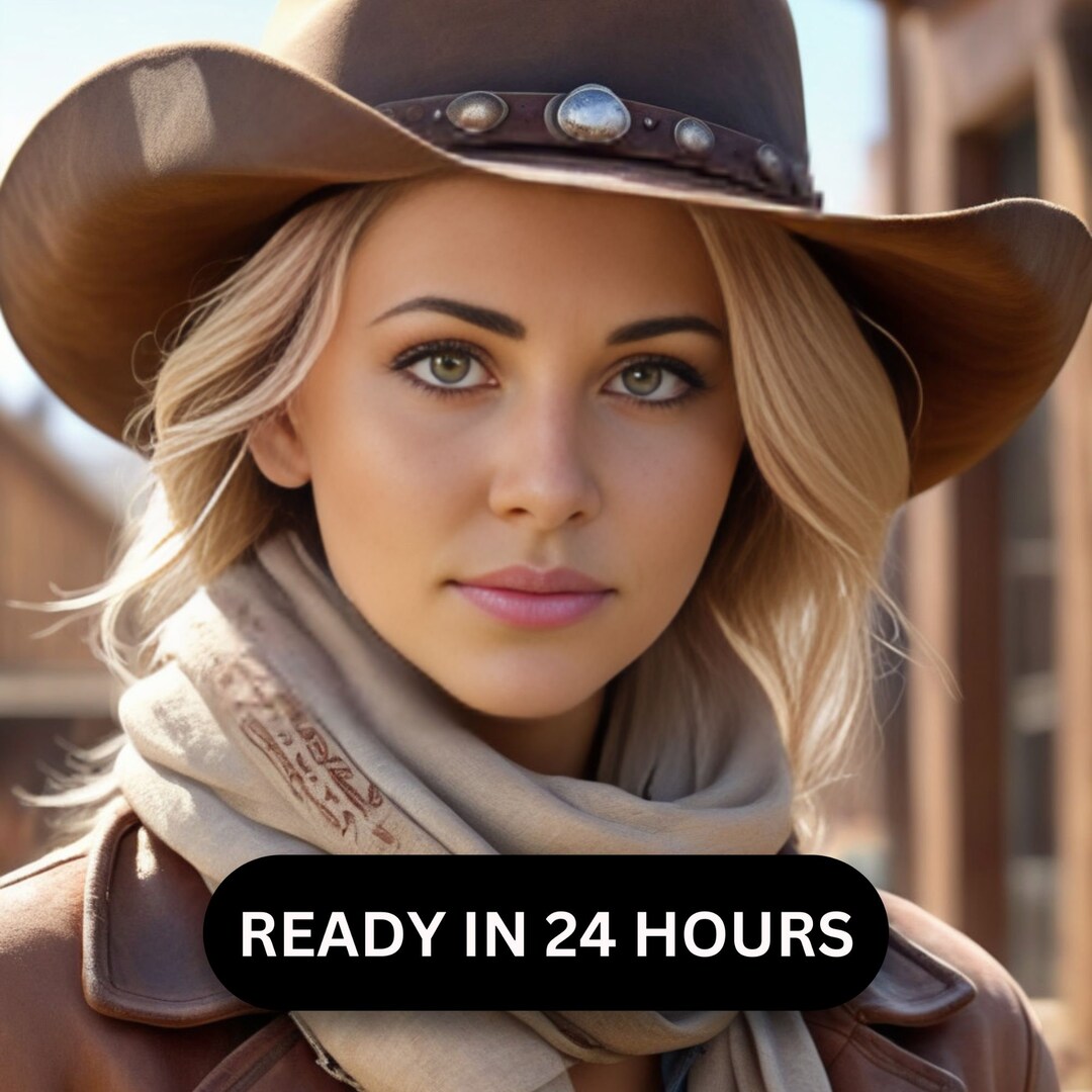 Custom Cowgirl Portrait From Your Photo, Photo Swap, Cowgirl Portrait ...