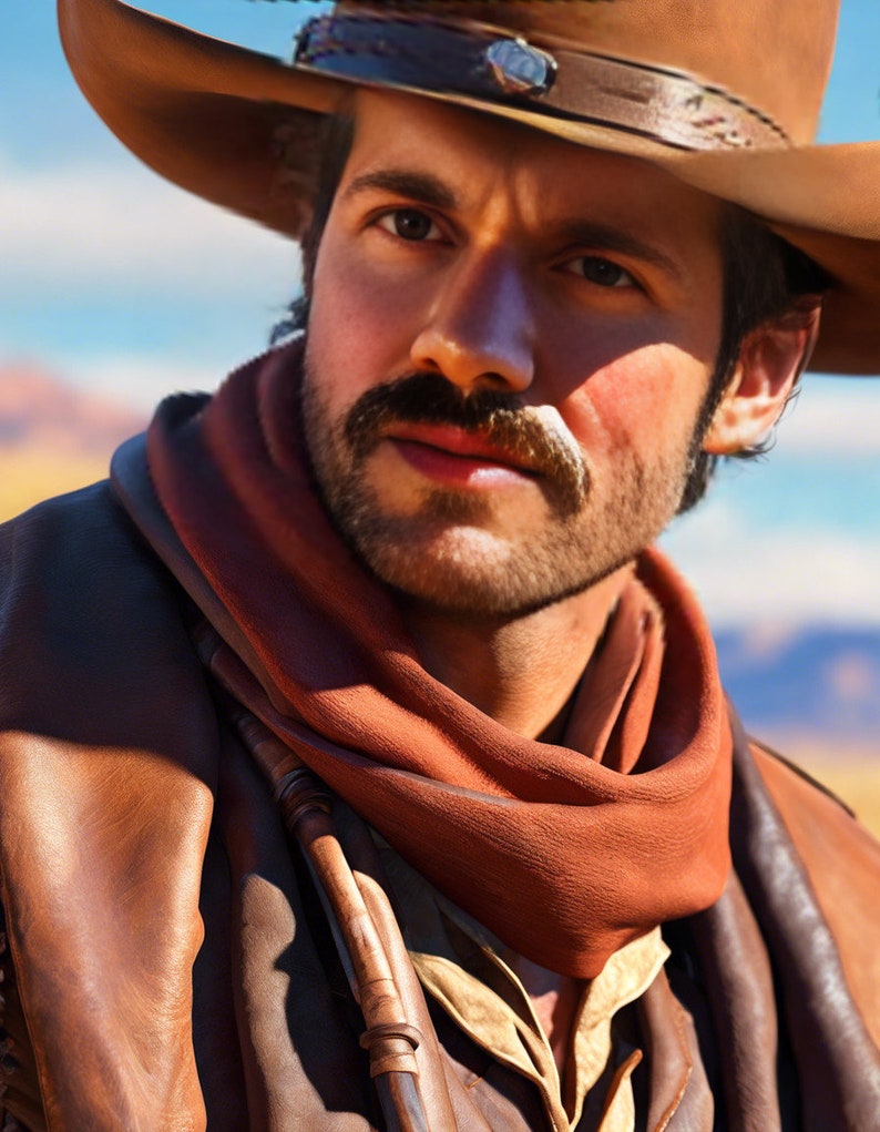 Custom Cowboy Portrait From Your Photo, Photo Swap, Cowboy Portrait ...