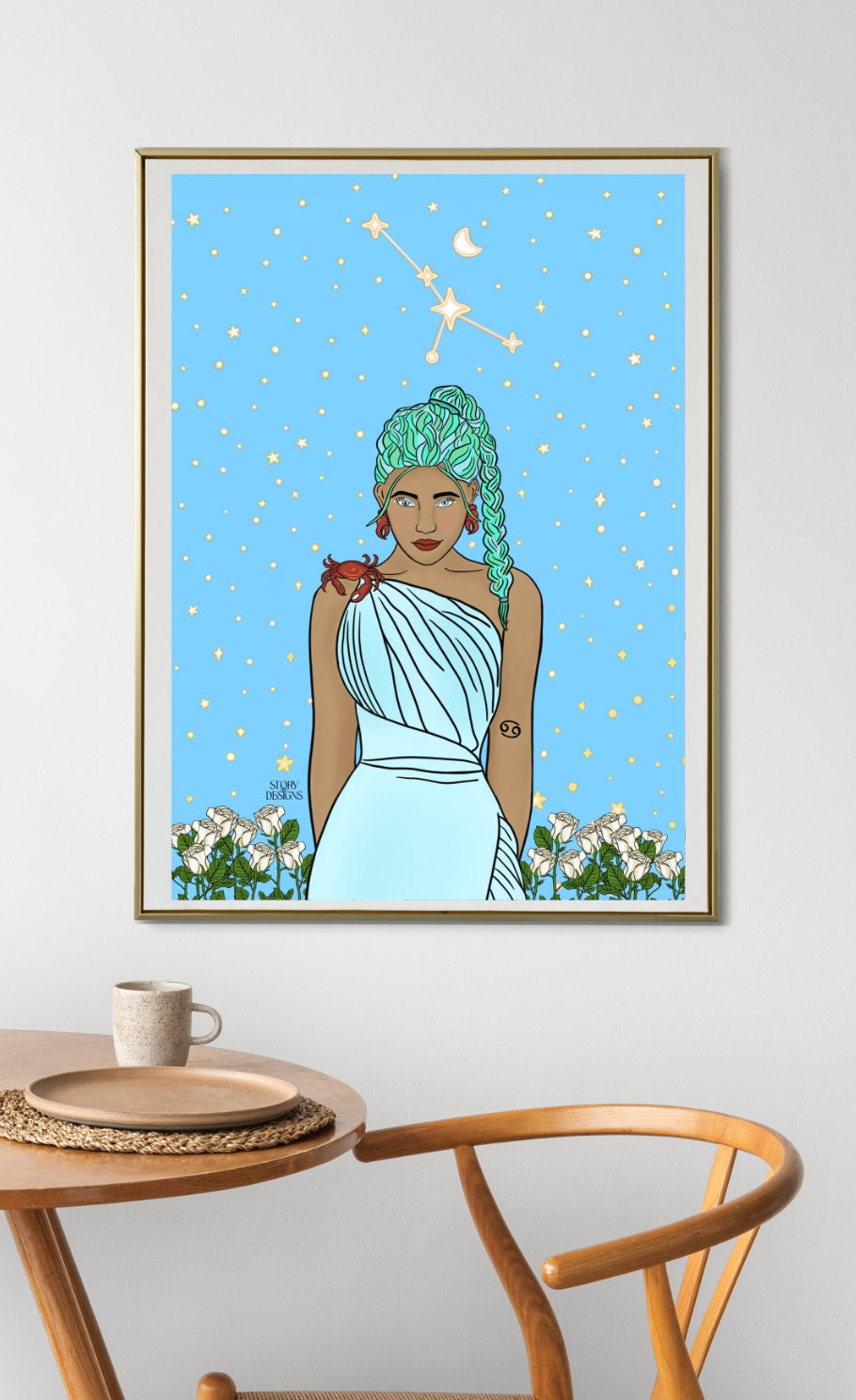 Cancer Woman Zodiac Instant Download Wall Print Poster - Etsy