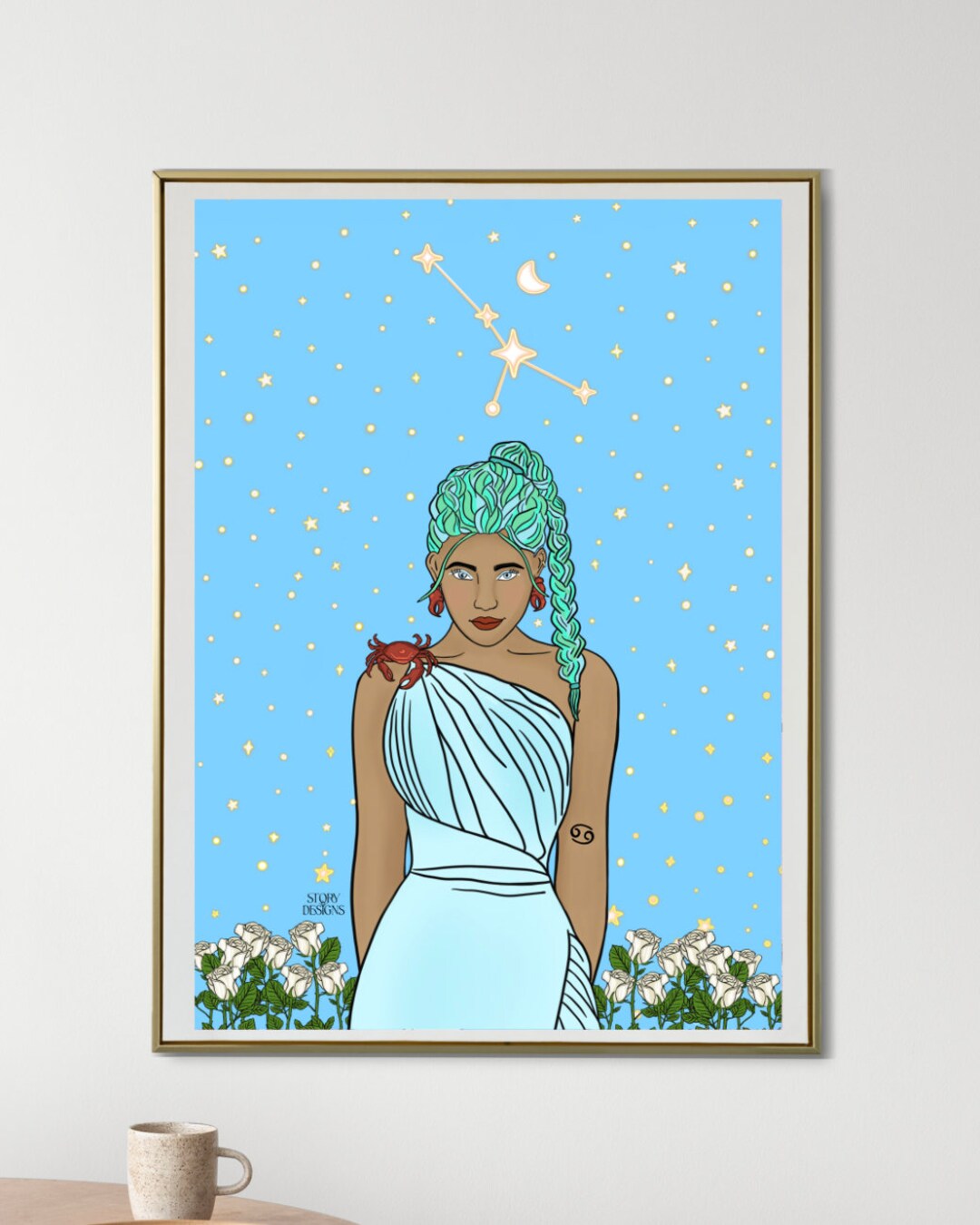 Cancer Woman Zodiac Instant Download Wall Print Poster - Etsy