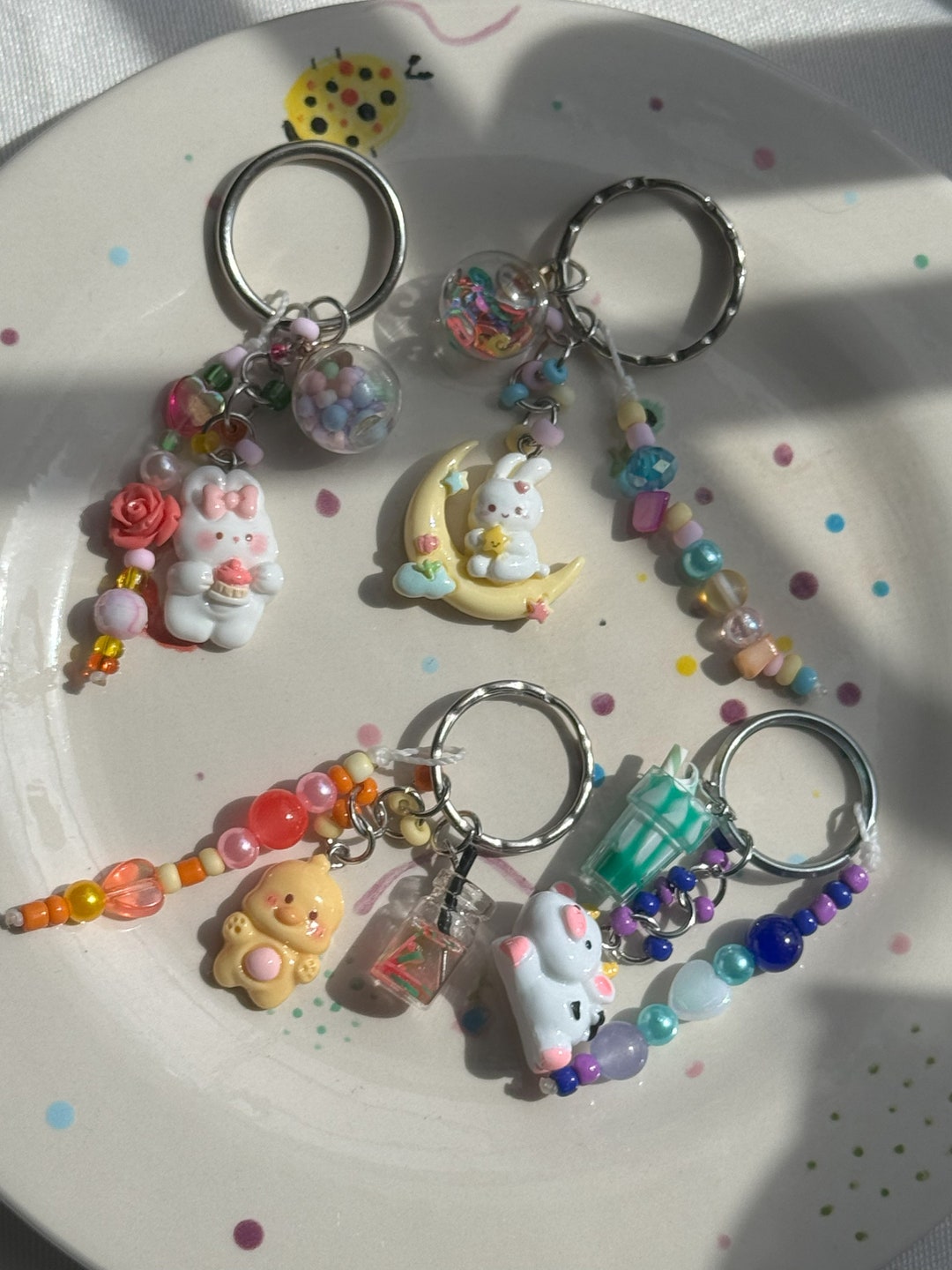 Kawaii/cute Animal/cow/bunny/chick Keychains - Etsy