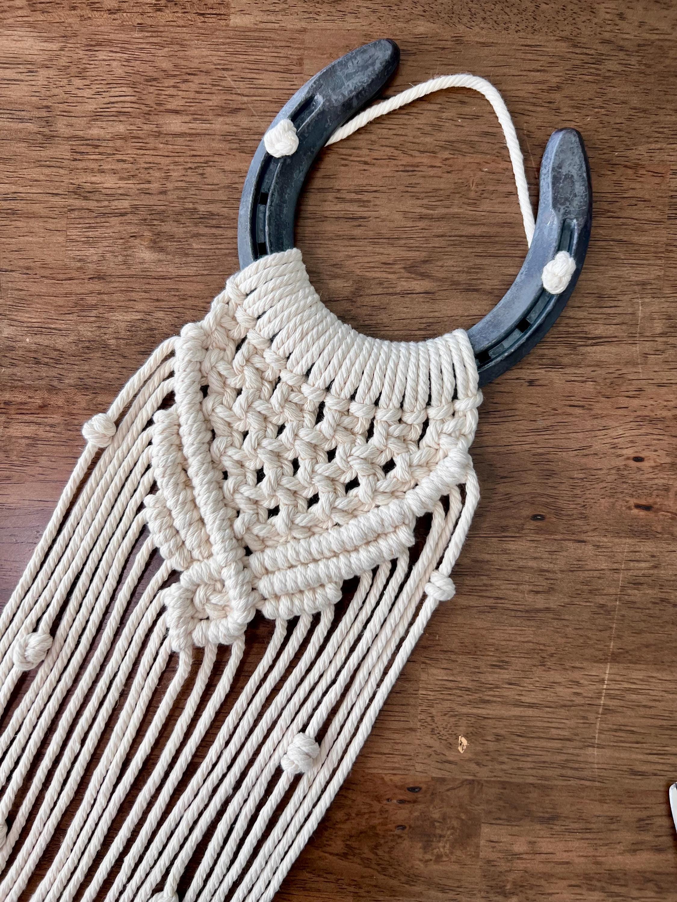 Macrame Real Horse Shoe Wall Hanging - Etsy
