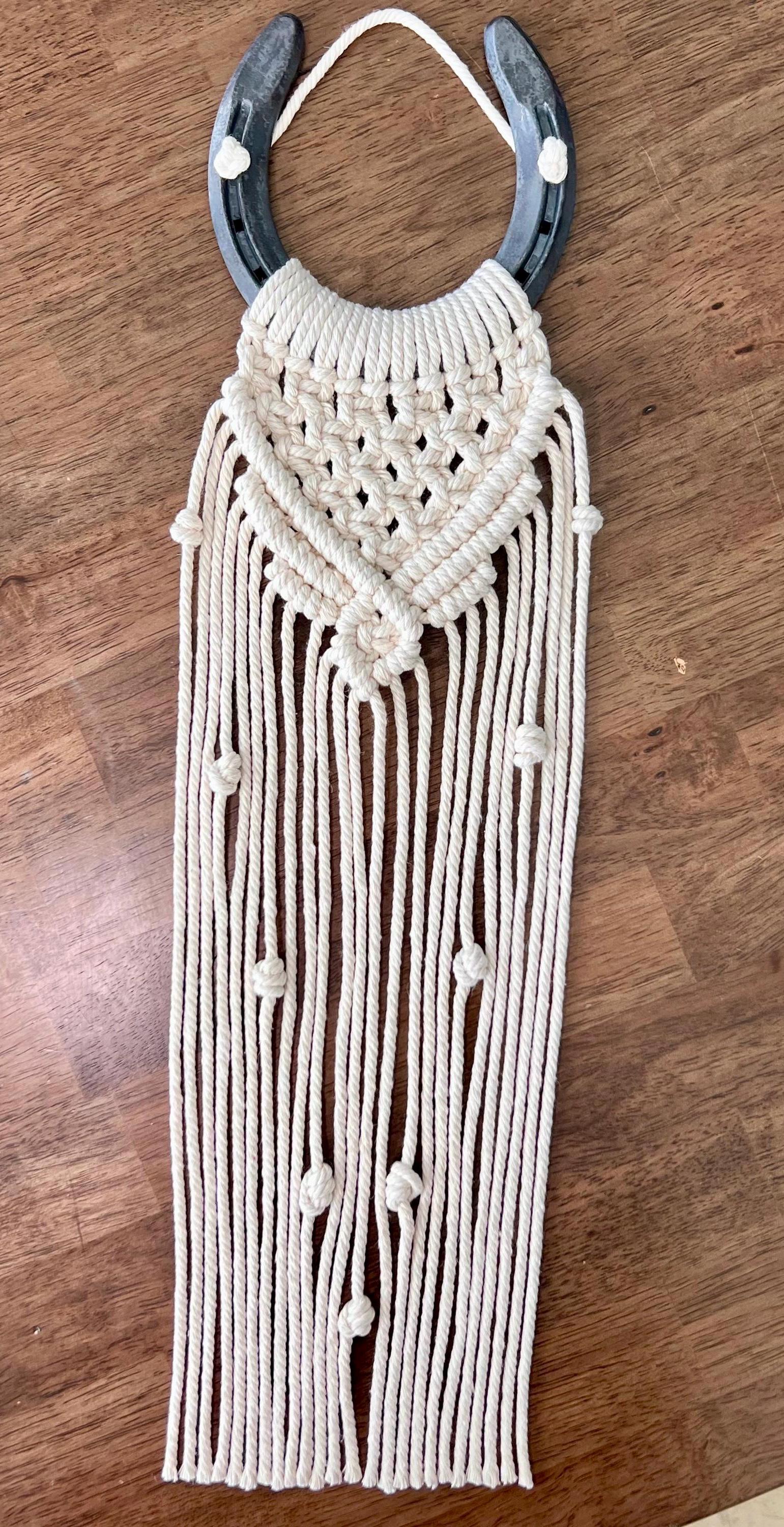 Macrame Real Horse Shoe Wall Hanging - Etsy