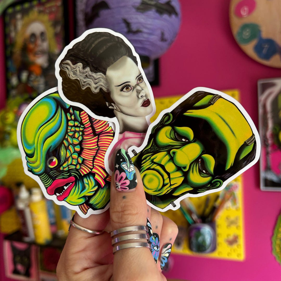 Classic Monster Sticker Pack (frankenstein, Bride of Frankenstein ...