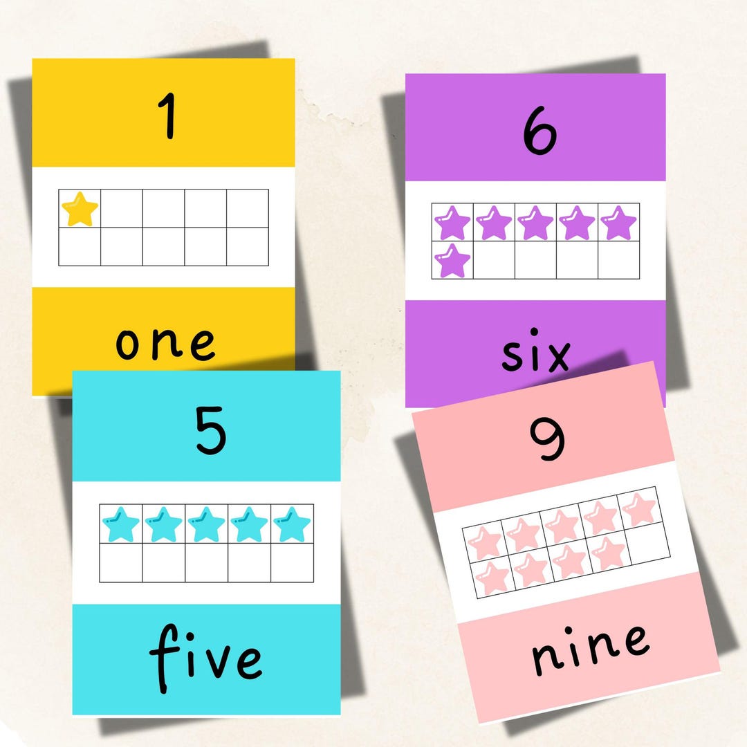 Ten Frame Number Posters for Match, Counting 0-20 for Preschool ...