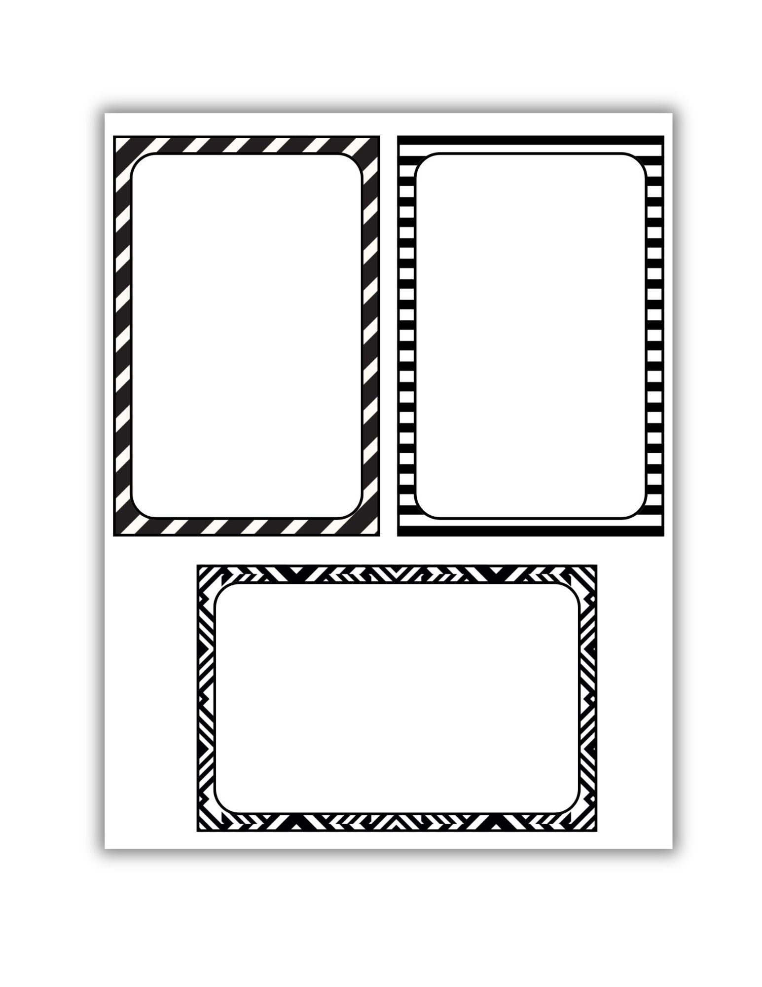 Printable Blank Flash Cards, White and Black, Flash Cards Ideas ...