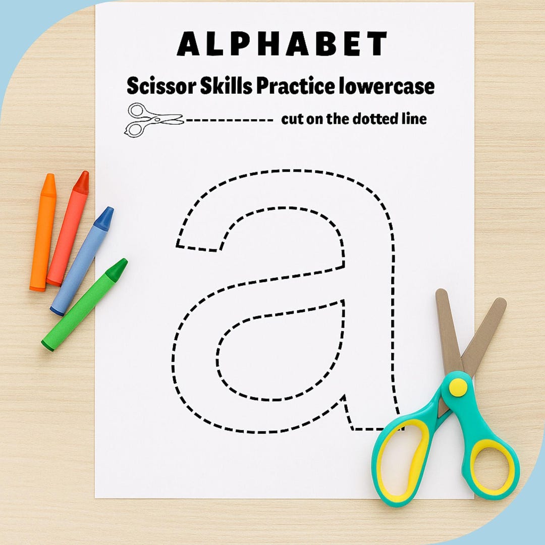 Alphabet Scissor Skills Worksheets – Lowercase Cutting Practice (PDF ...