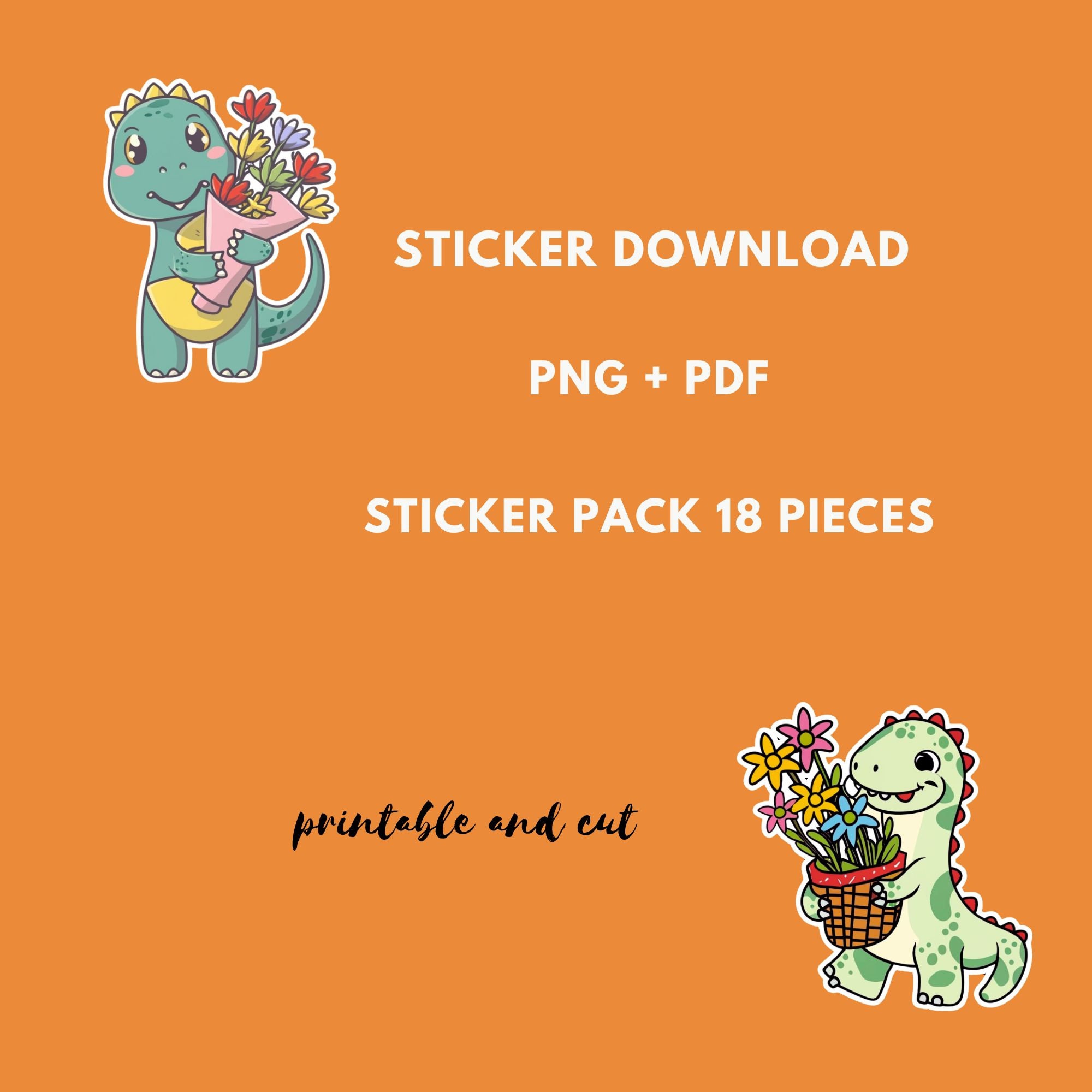 Cute Rabbit Sticker, Download Digital, Printable PNG PDF , Sheet 6.6x6 ...