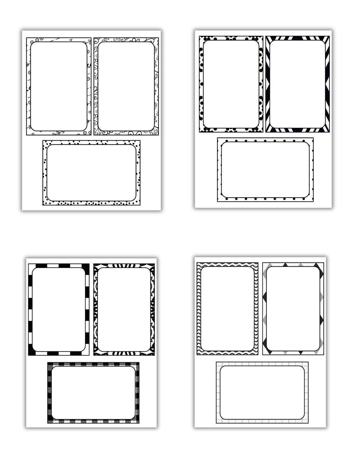 Printable Blank Flash Cards, White and Black, Flash Cards Ideas ...