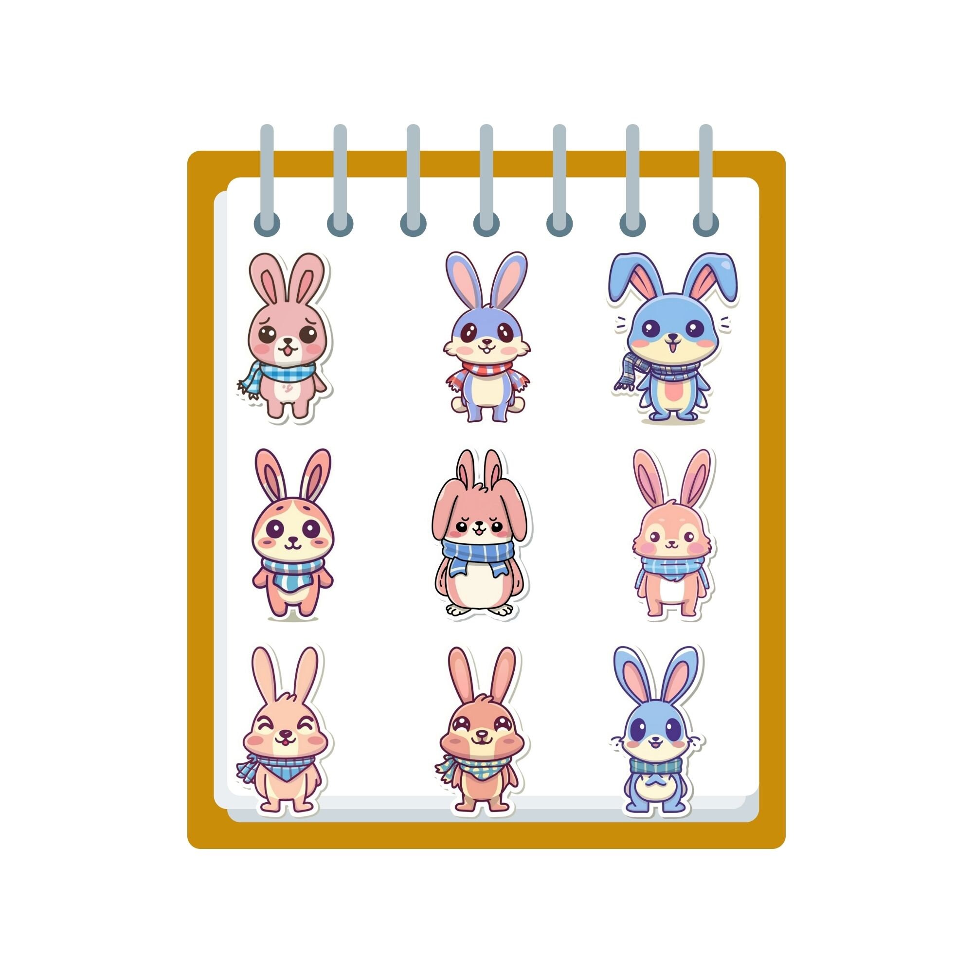 Cute Rabbit Sticker, Download Digital, Printable PNG @ PDF , Sheet 6 ...
