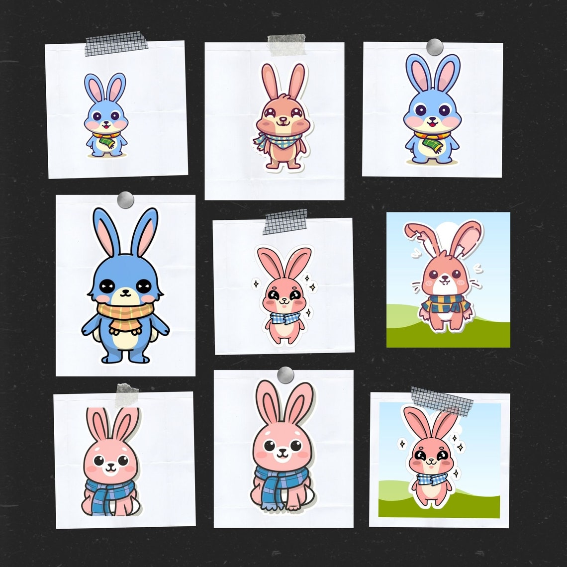 Cute Rabbit Sticker, Download Digital, Printable PNG @ PDF , Sheet 6 ...
