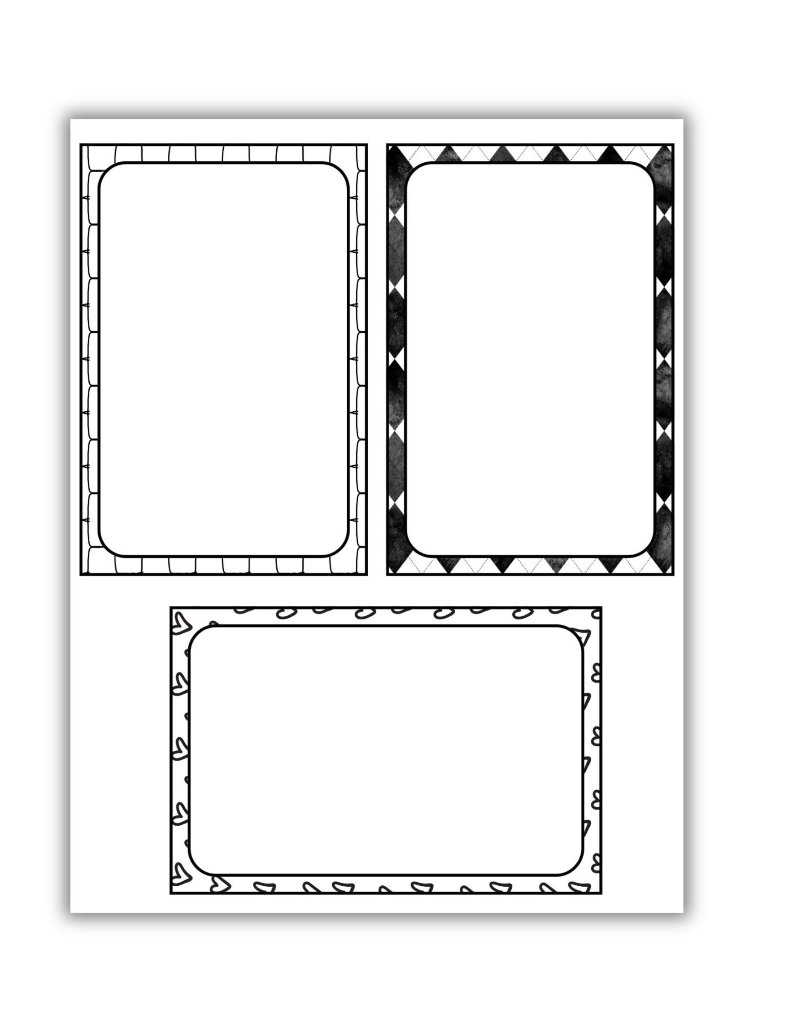 Printable Blank Flash Cards, White and Black, Flash Cards Ideas ...