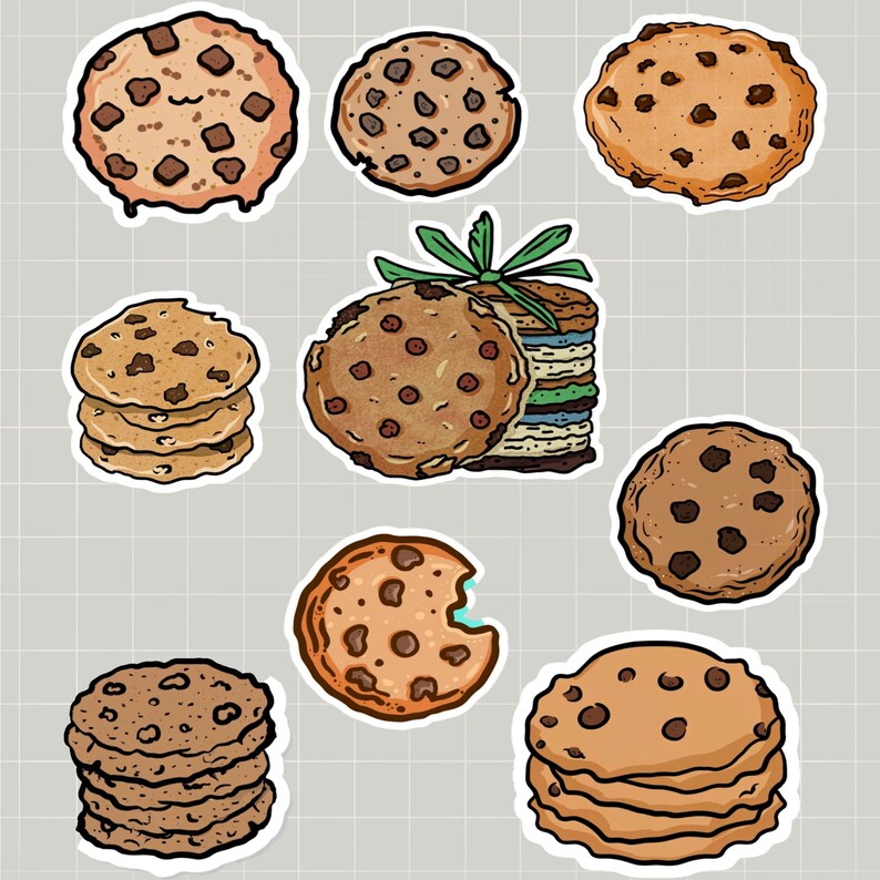 Printable Stickers Cookies, Digital Download,clipart, Paper Di-cut ...