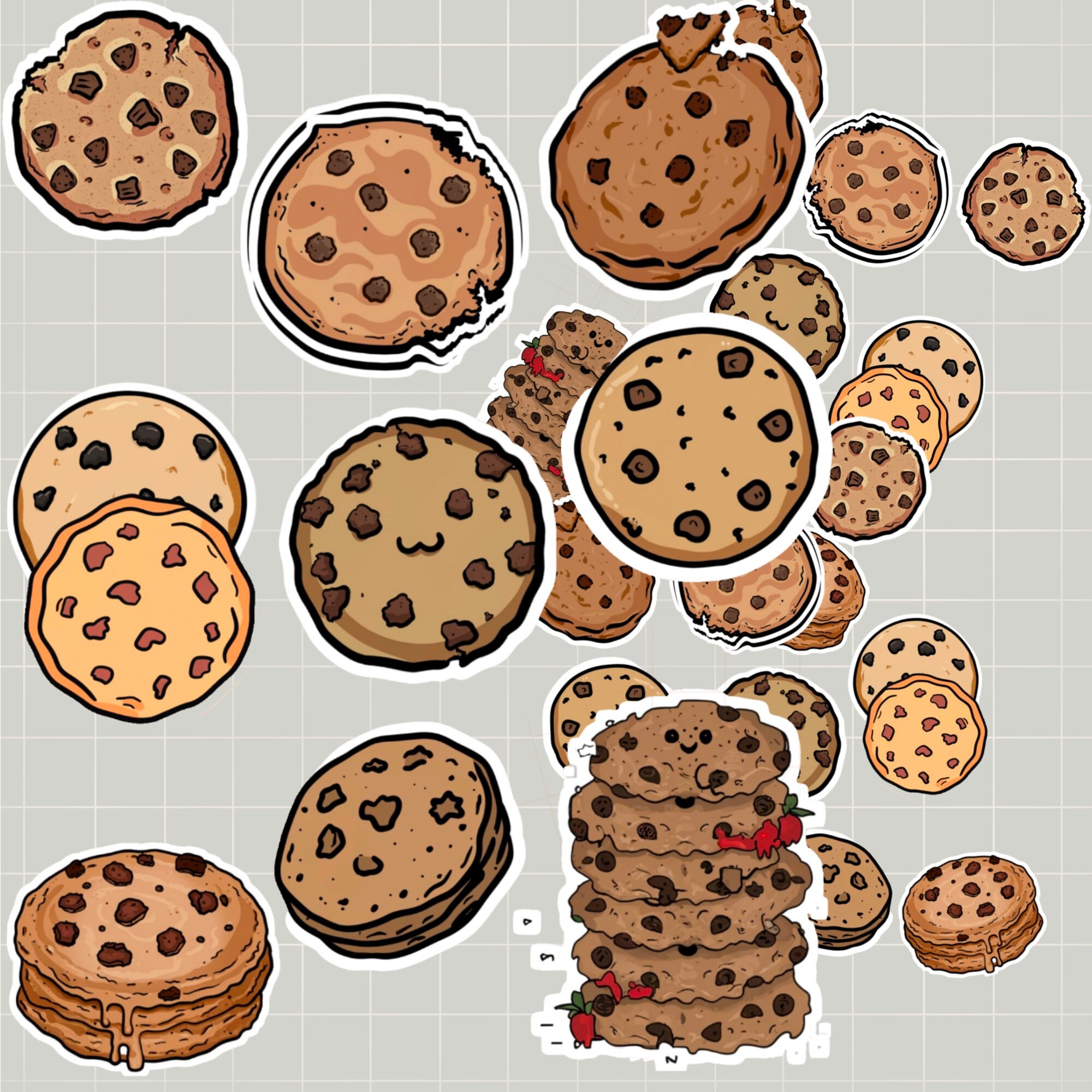 Printable Stickers Cookies, Digital Download,clipart, Paper Di-cut ...