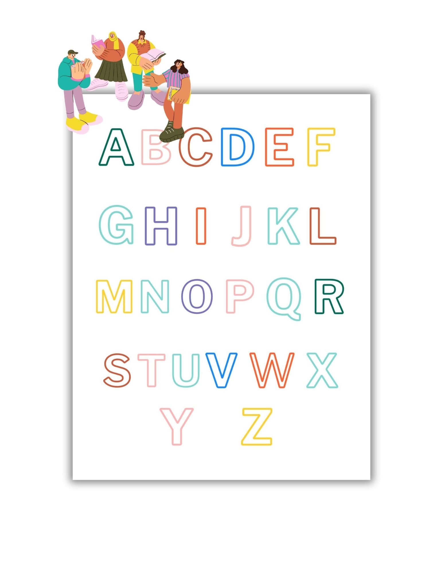 Printable ABC Big Alphabet, Colorful Letters, Print at Home, Not ...