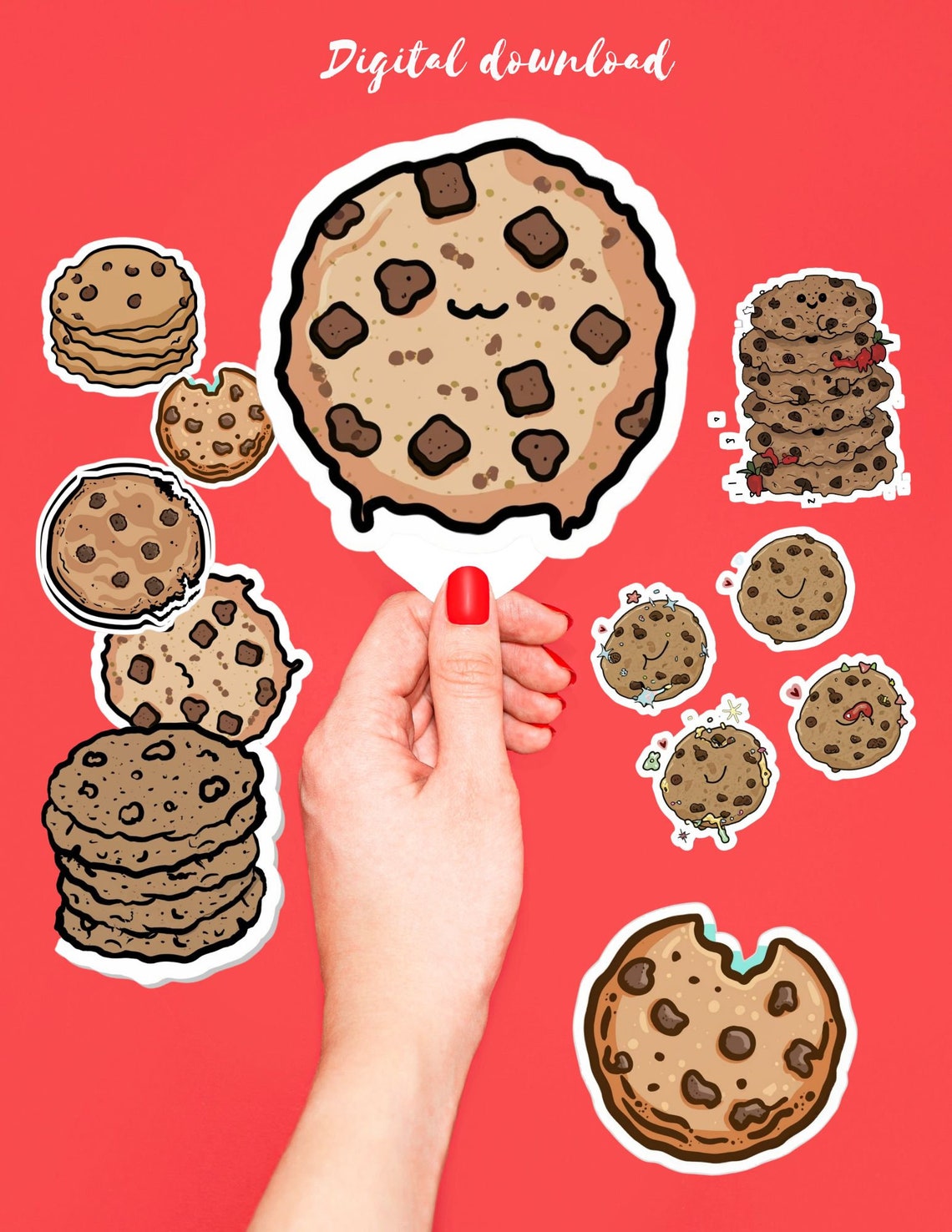Printable Stickers Cookies, Digital Download,clipart, Paper Di-cut ...