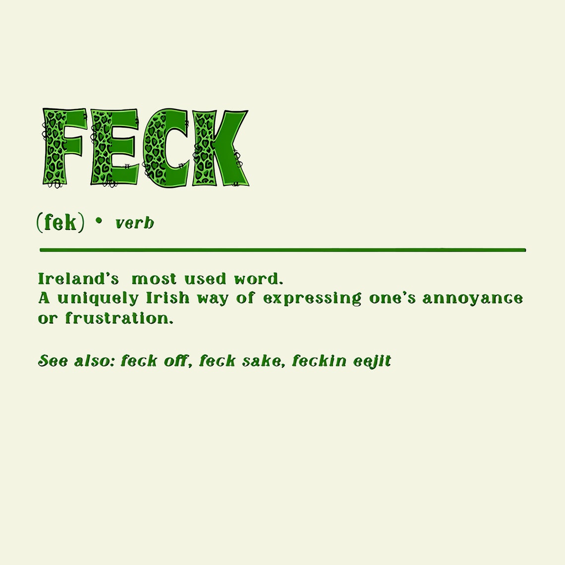 Feck Irish Png, Irish Sayings Png, Shamrock Png St Patrick's Day Png ...