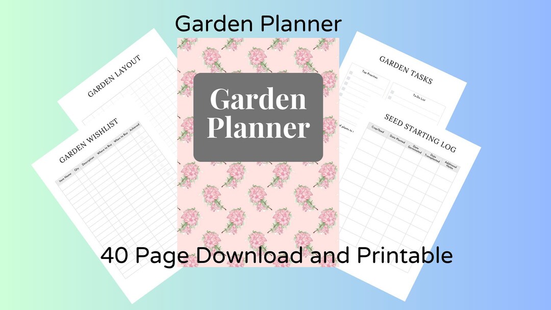 Printable Garden Planner PDF, 40-page Comprehensive Planting Guide ...