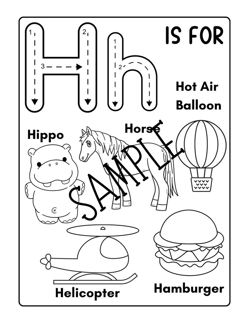 Alphabet Coloring & Tracing Pages, Printable Kids' Educational Activity ...