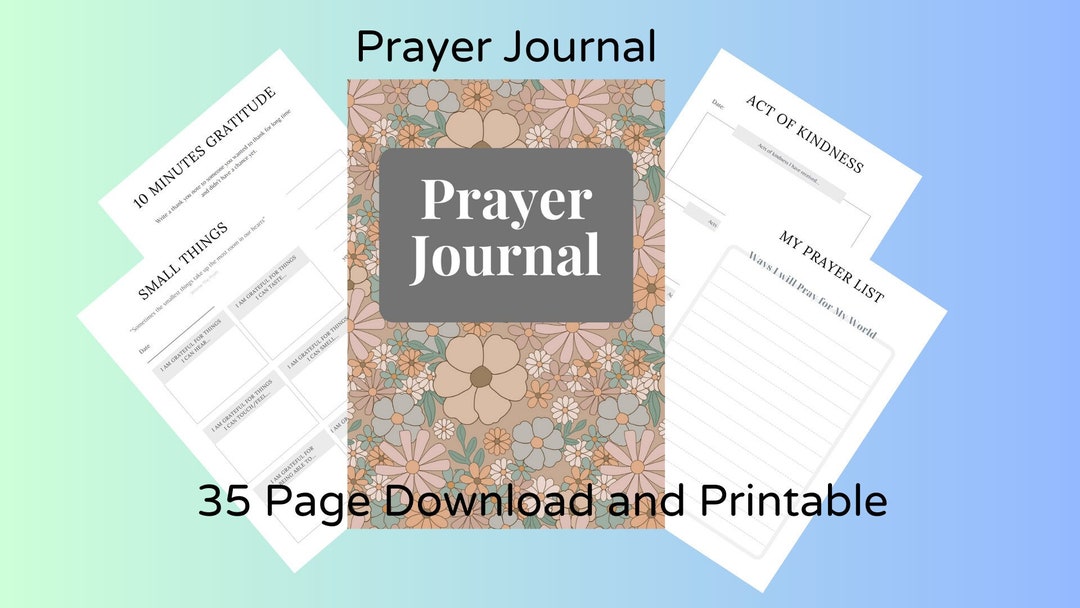 35-page Prayer Journal, Guided Christian Faith Planner (downloadable ...