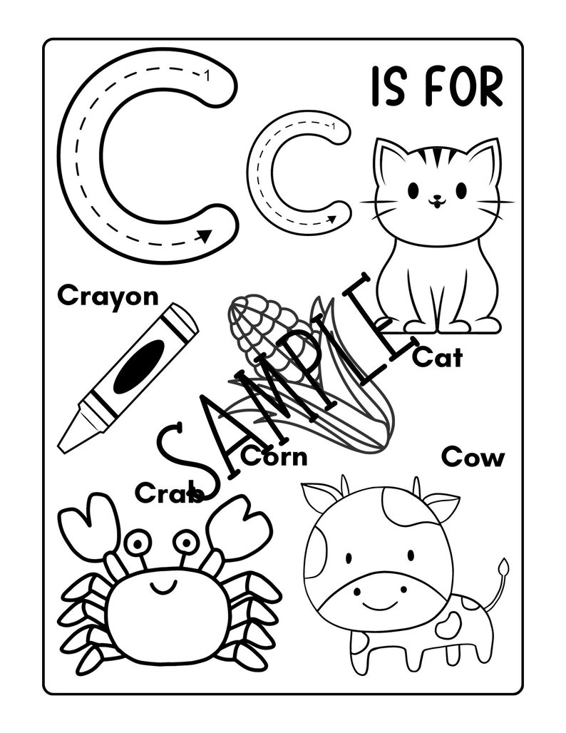 Alphabet Coloring & Tracing Pages, Printable Kids' Educational Activity ...