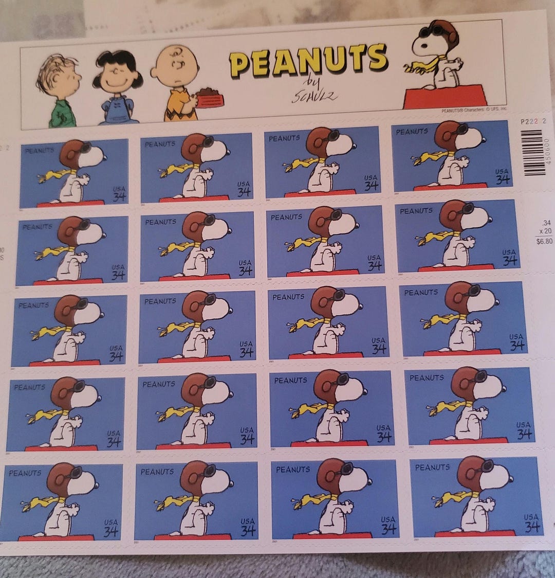 Full Sheet of Snoopy, as Red Baron, 32 Cent Stamps, Mint Condition - Etsy