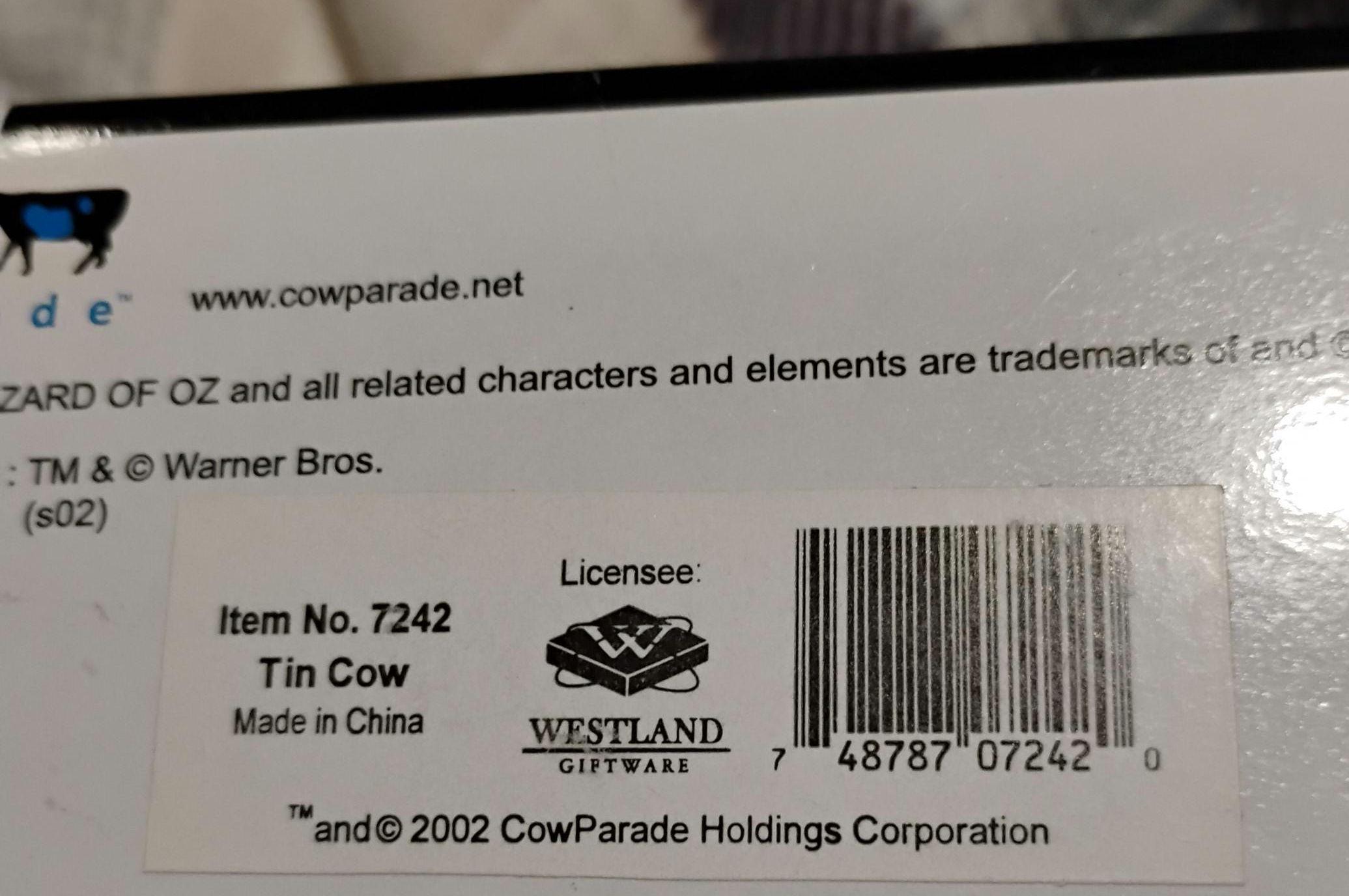Cow Parade "tin Cow" Wizard of Oz - Etsy
