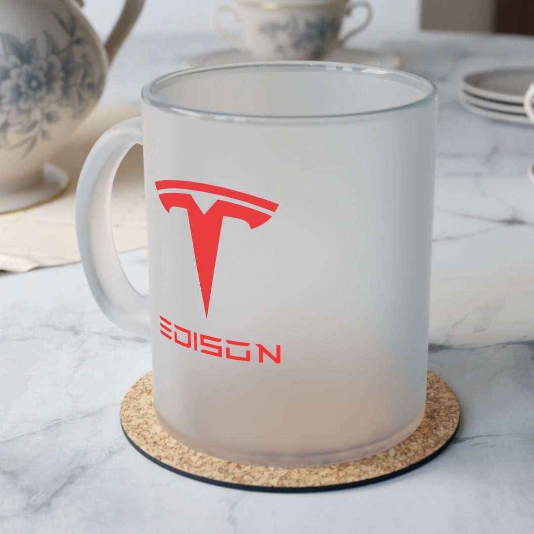 Tesla Personalizable Named Frosted Glass Mug, for Him, Father Dad Son ...