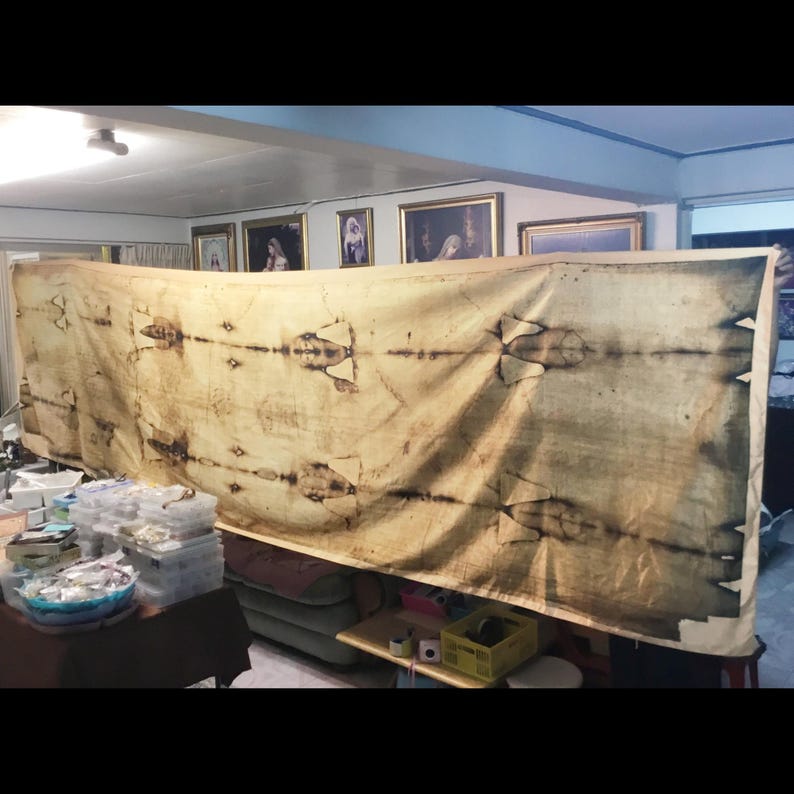 Shroud of Turin Full Fabric Print Jesus Easter Lent Holyweek Vintage ...
