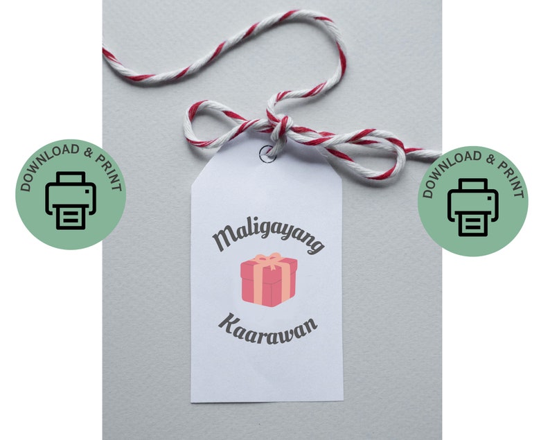 Filipino Maligayang Kaarawan Printable Gift Tag Birthday Digital ...