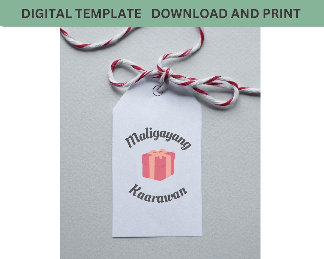 Filipino Maligayang Kaarawan Printable Gift Tag Birthday Digital ...