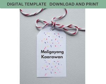 Filipino Maligayang Kaarawan Printable Gift Tag Birthday Digital ...