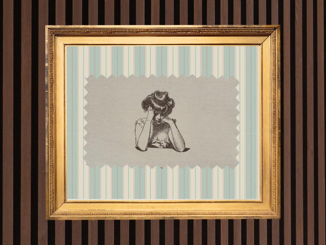 Vintage Woman Illustration - Digital Download | Sad Lady Clipart ...