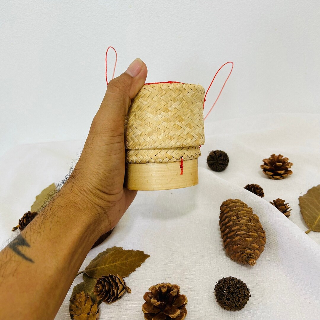 Mini Sticky Rice Kratib Rice Basket Woven From Bamboo. Rice Basket Size ...