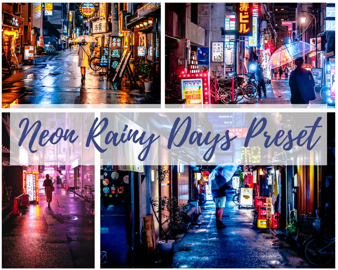 6 Neon Rainy Nights Lightroom Presets | Mobile Presets | Photo Editing ...